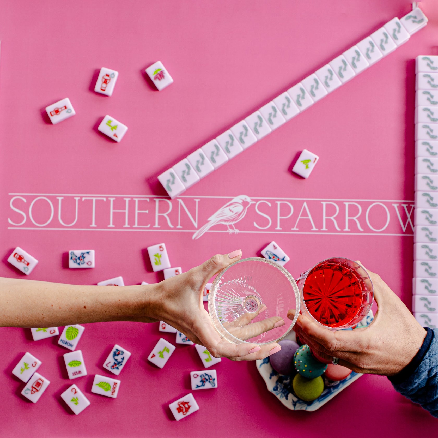 Luxe Lilac Chinoiserie Mahjong Tile Set – Elegant Hand-Painted Mahjong ...