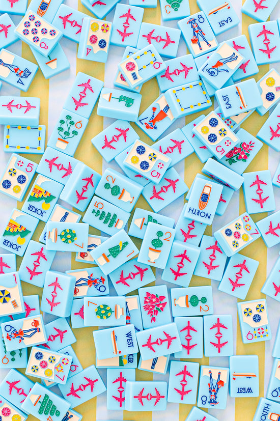 Riviera Jet Set Mahjong Tiles | Luxury Ocean & Beach Mahjong Set French ...