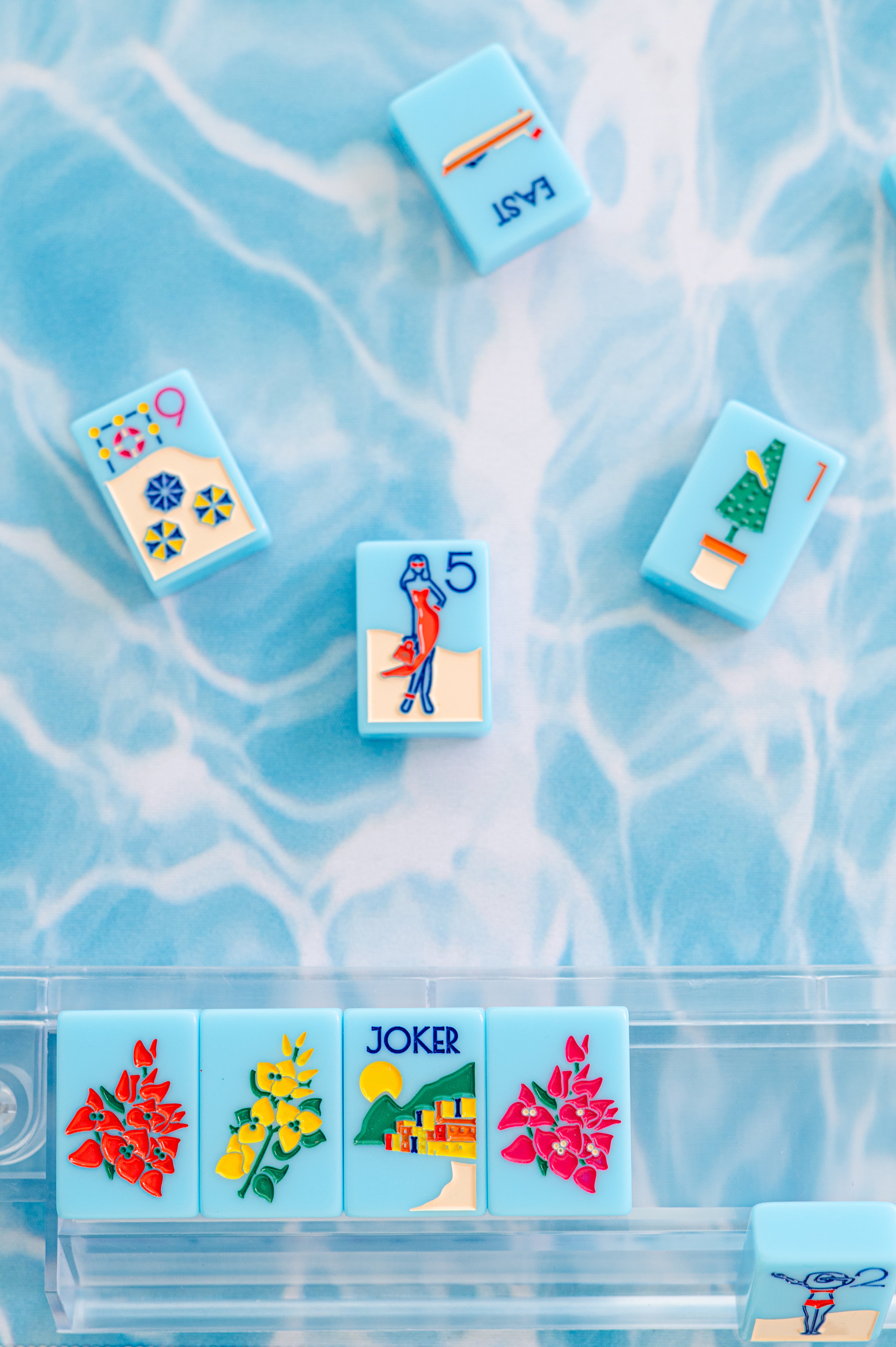 Riviera Jet Set Mahjong Tiles | Luxury Ocean & Beach Mahjong Set French ...